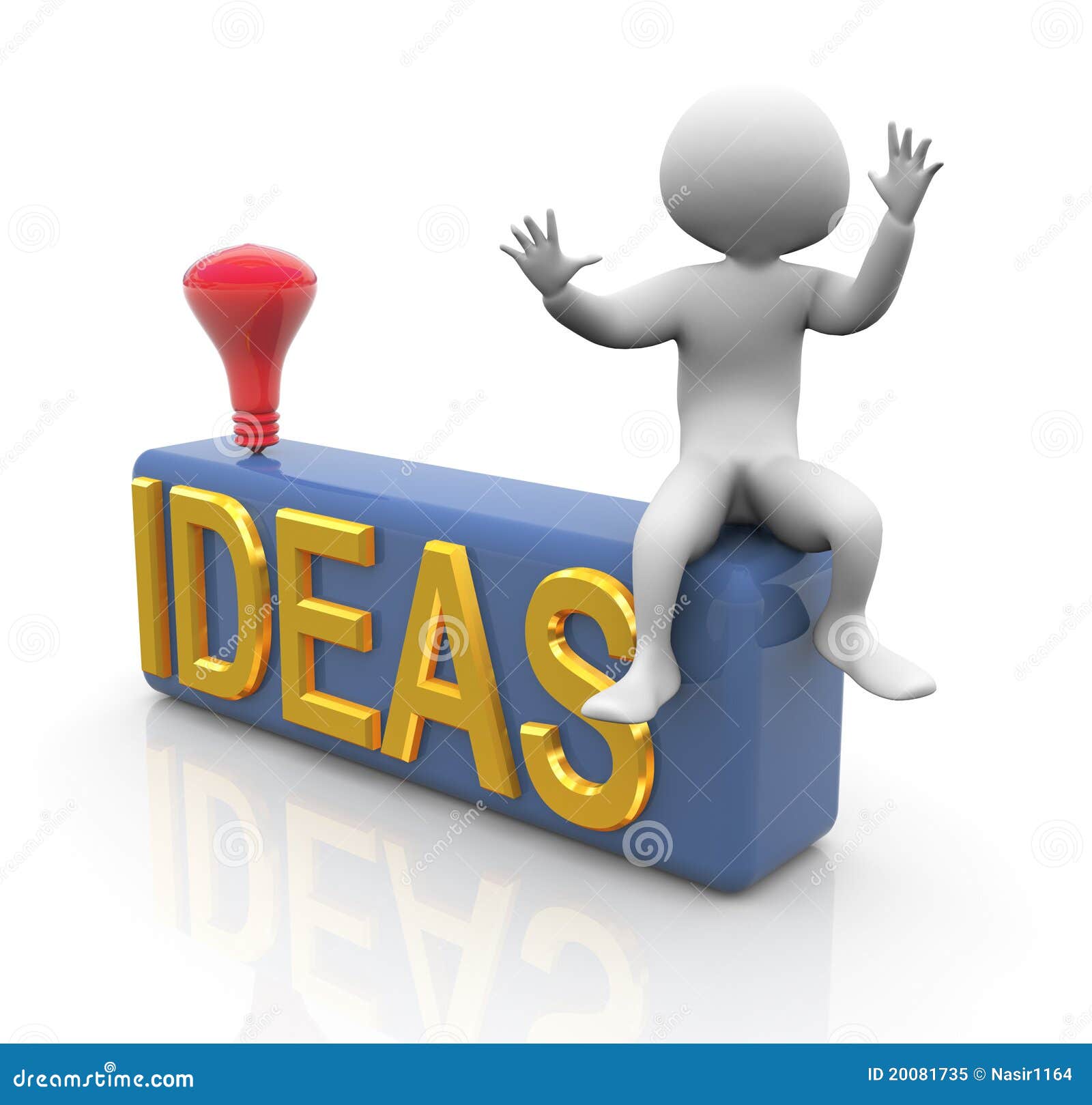 3d man searching for ideas stock illustration. Illustration of sign ...