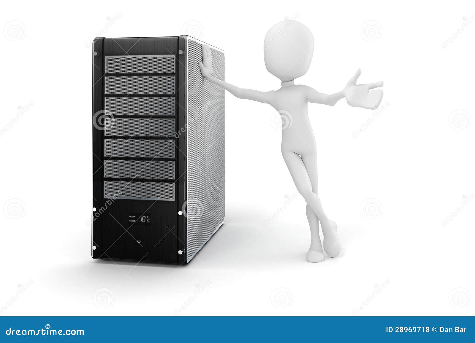 3d Man And Server, Hardware Maintenance Stock Image | CartoonDealer.com ...