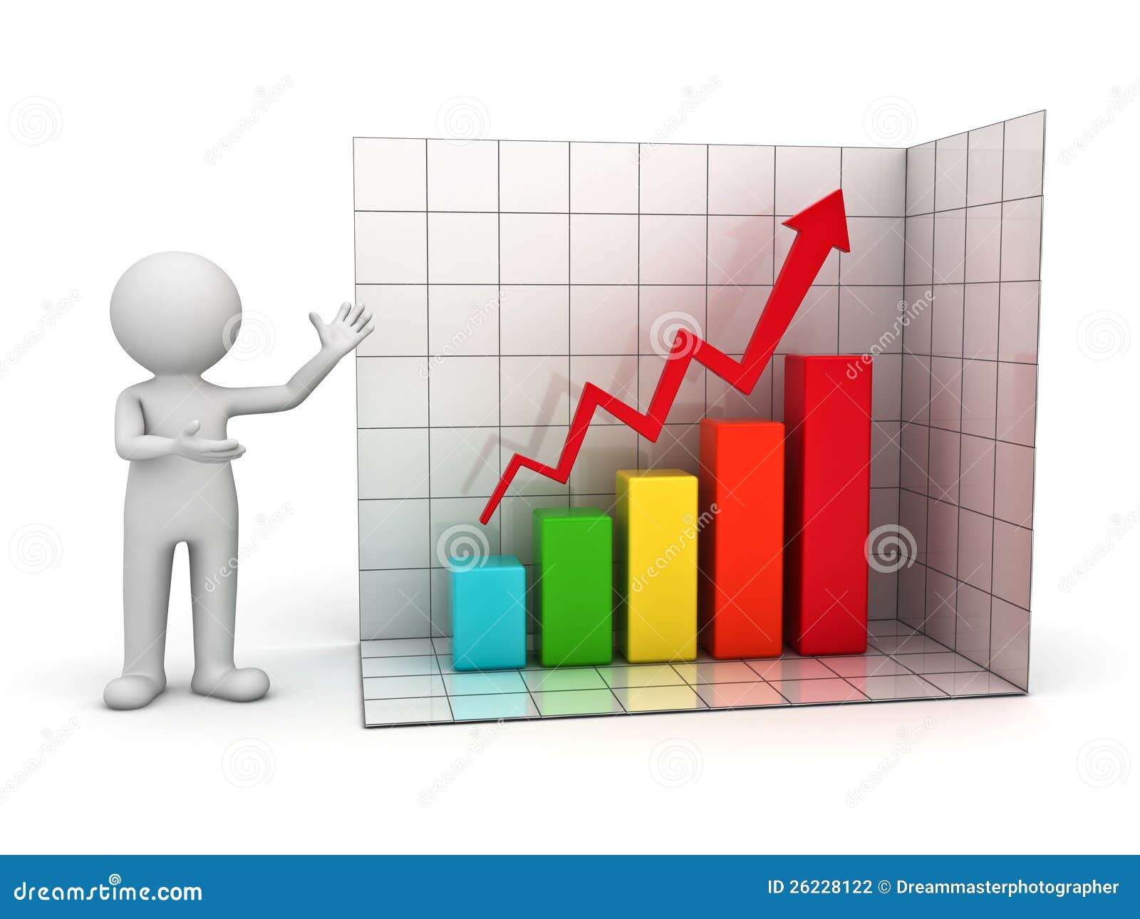 3d Man Showing Rising Business Graph Stock Illustrations – 54 3d Man ...