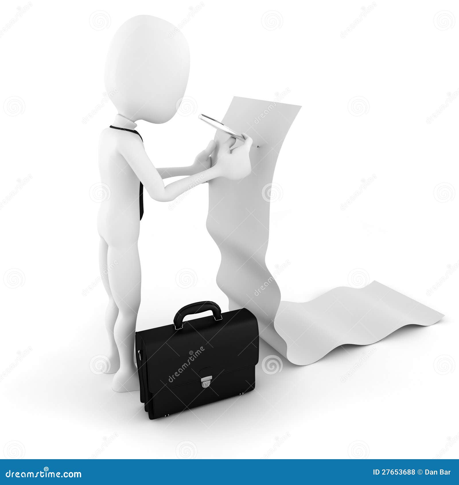 3d man signing a document stock illustration. Illustration of business ...