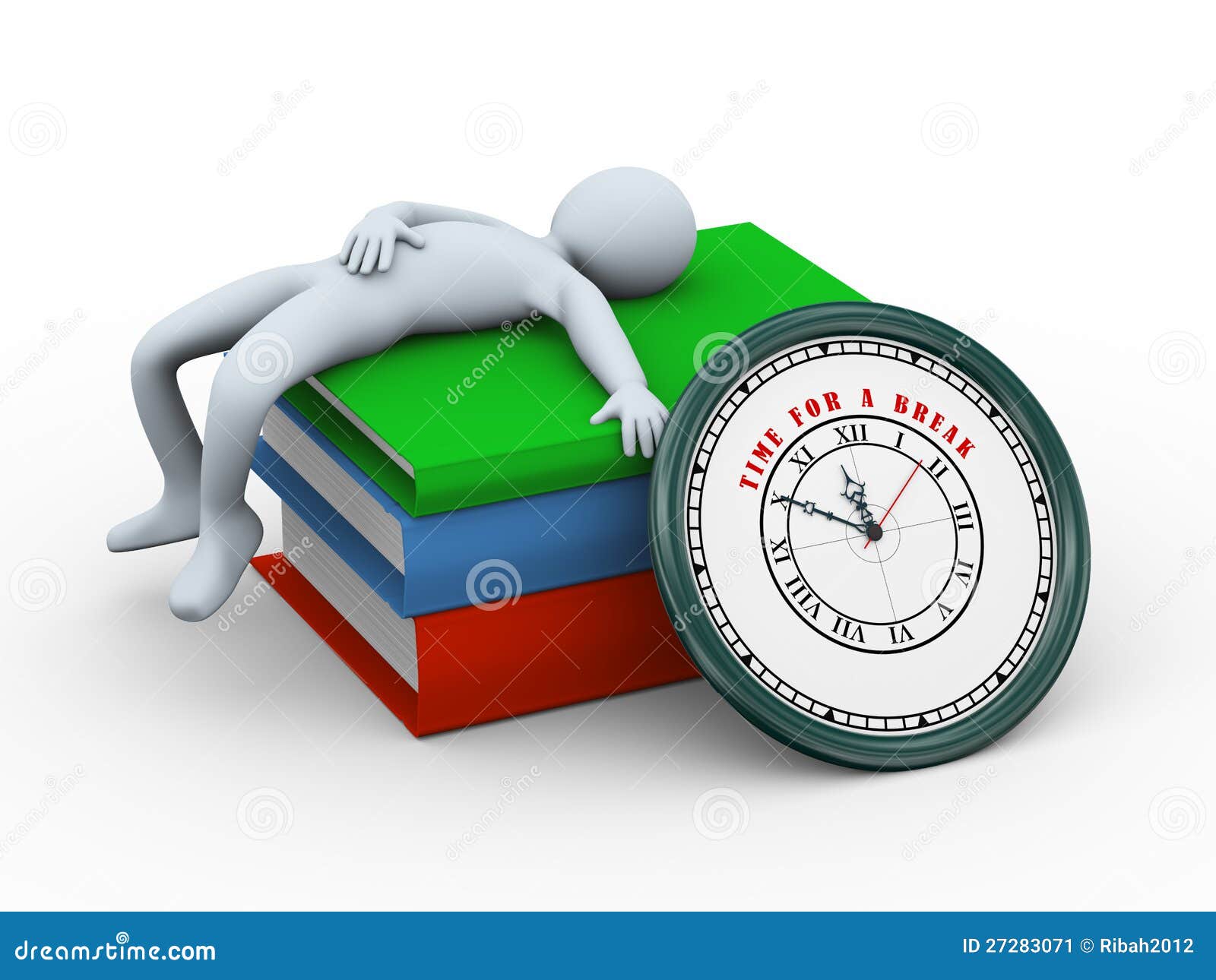 3d Man Sleeping - Time for a Break Stock Illustration - Illustration of ...