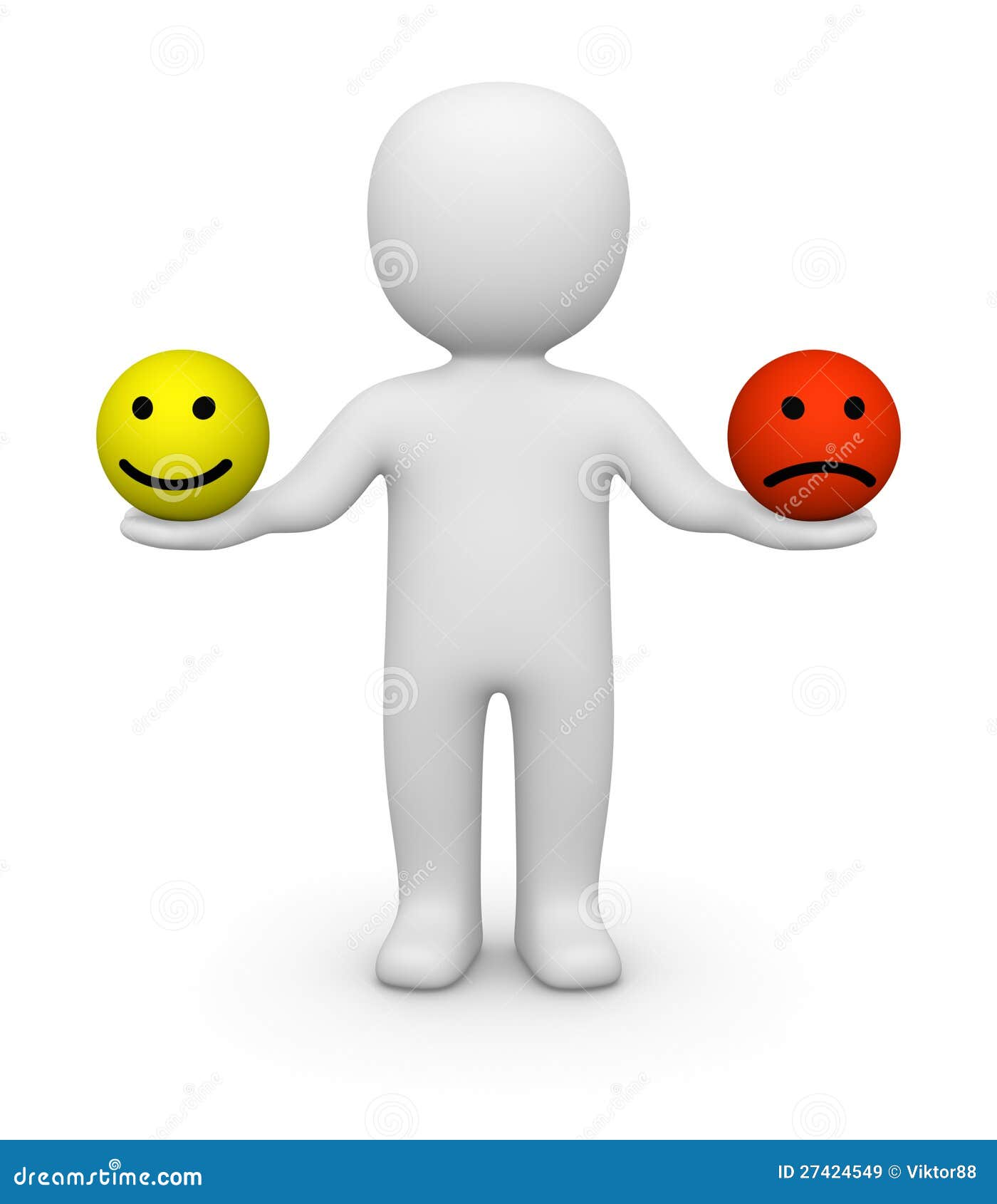3d man with smiley balls stock illustration. Illustration of emoticon ...
