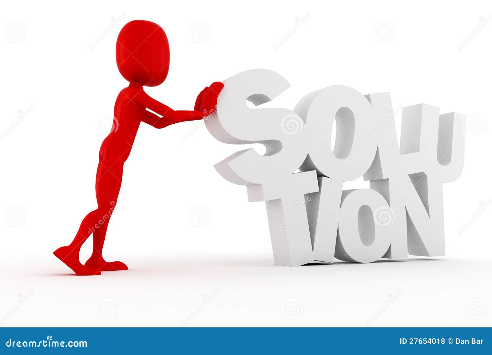 3d Man Standing Near SOLUTION Text Stock Illustration - Illustration of ...