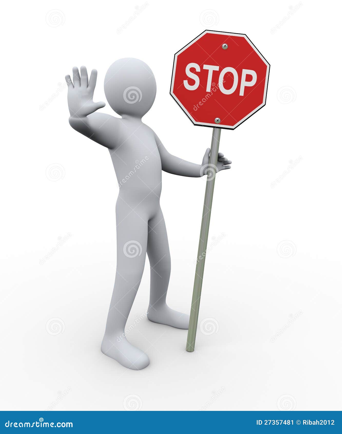3d Man With Stop Symbol Stock Image - Image: 27357481