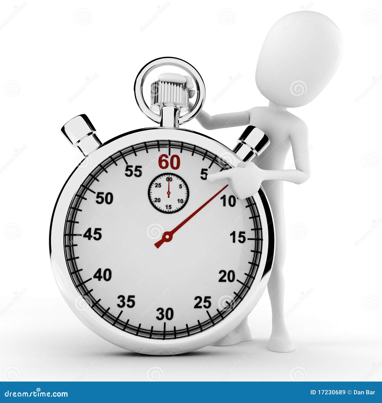 3d Man and Stopwatch Concept Stock Illustration - Illustration of idea ...