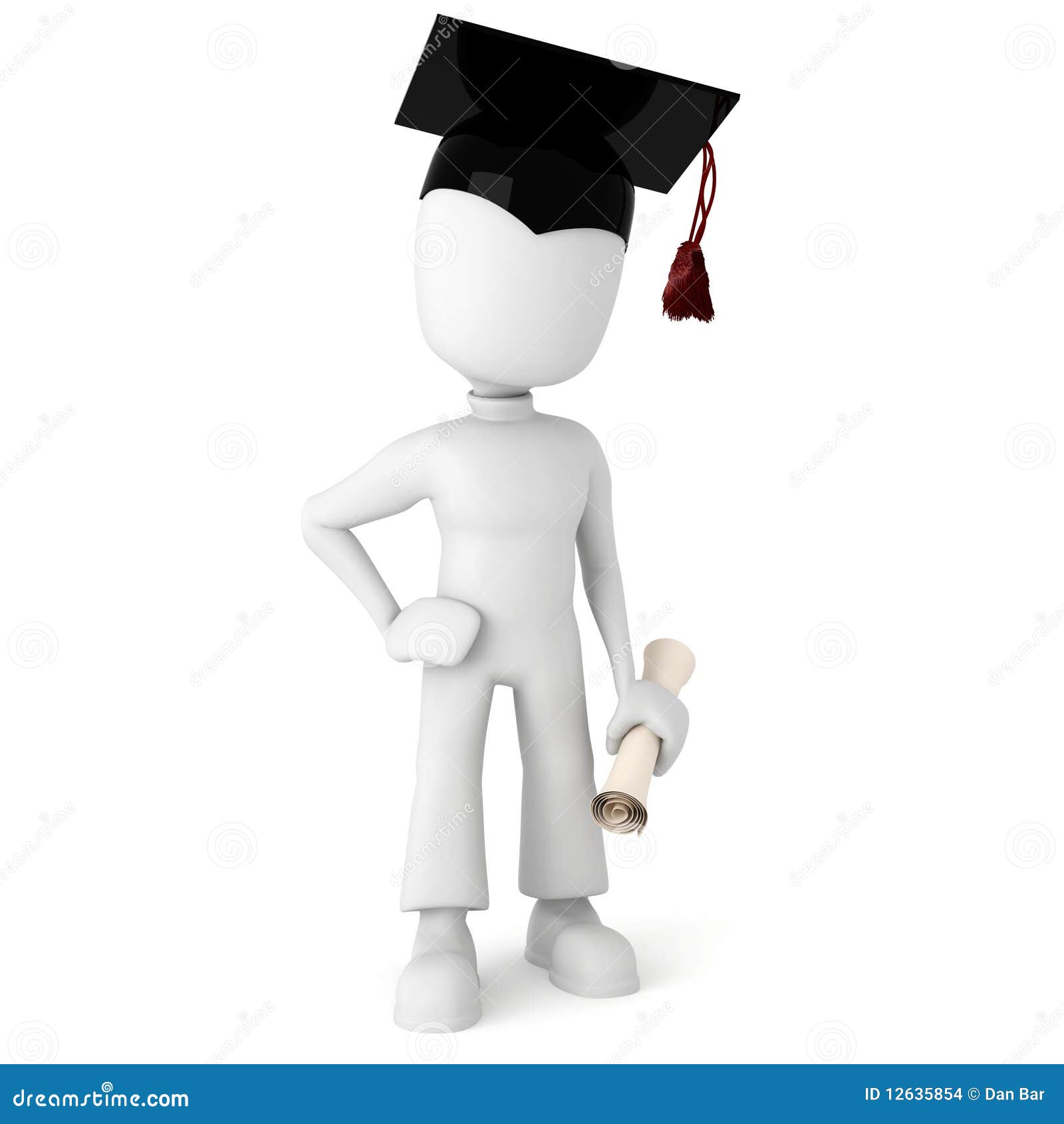 3d Man Student Happy for Graduation Stock Illustration - Illustration ...
