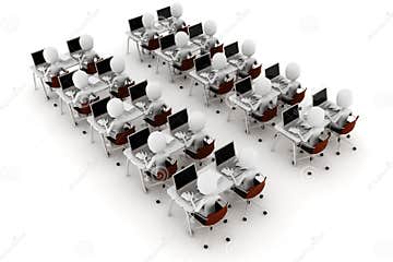3d Man Students in Classroom Stock Illustration - Illustration of desk ...