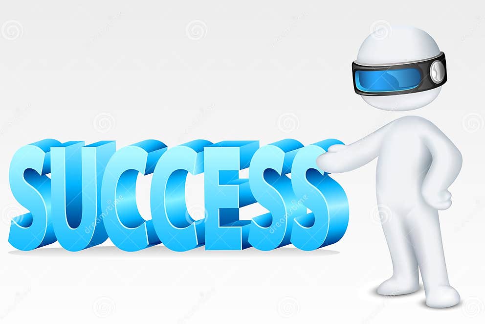 3d Man with Success stock vector. Illustration of modern - 22366288