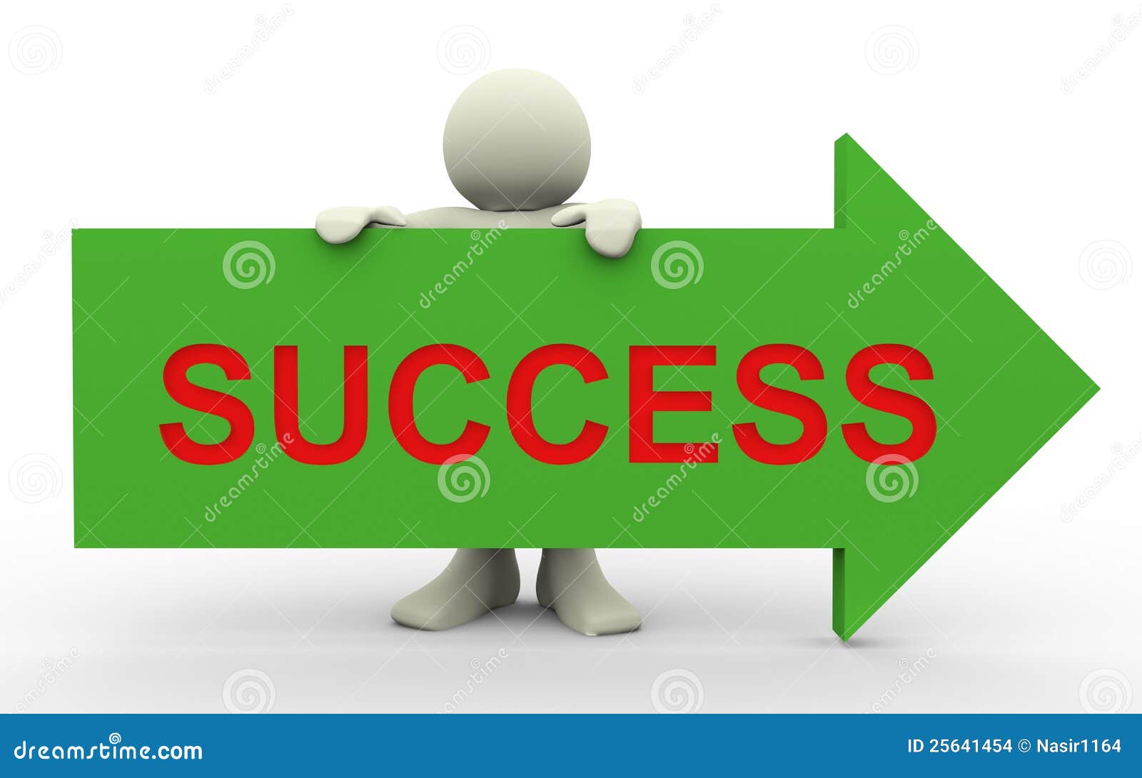 3d man with success arrow stock illustration. Illustration of arrow ...