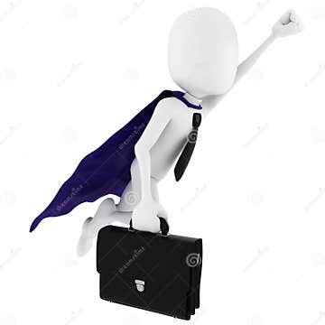 3d Man Superhero at Rescue! Stock Illustration - Illustration of ...
