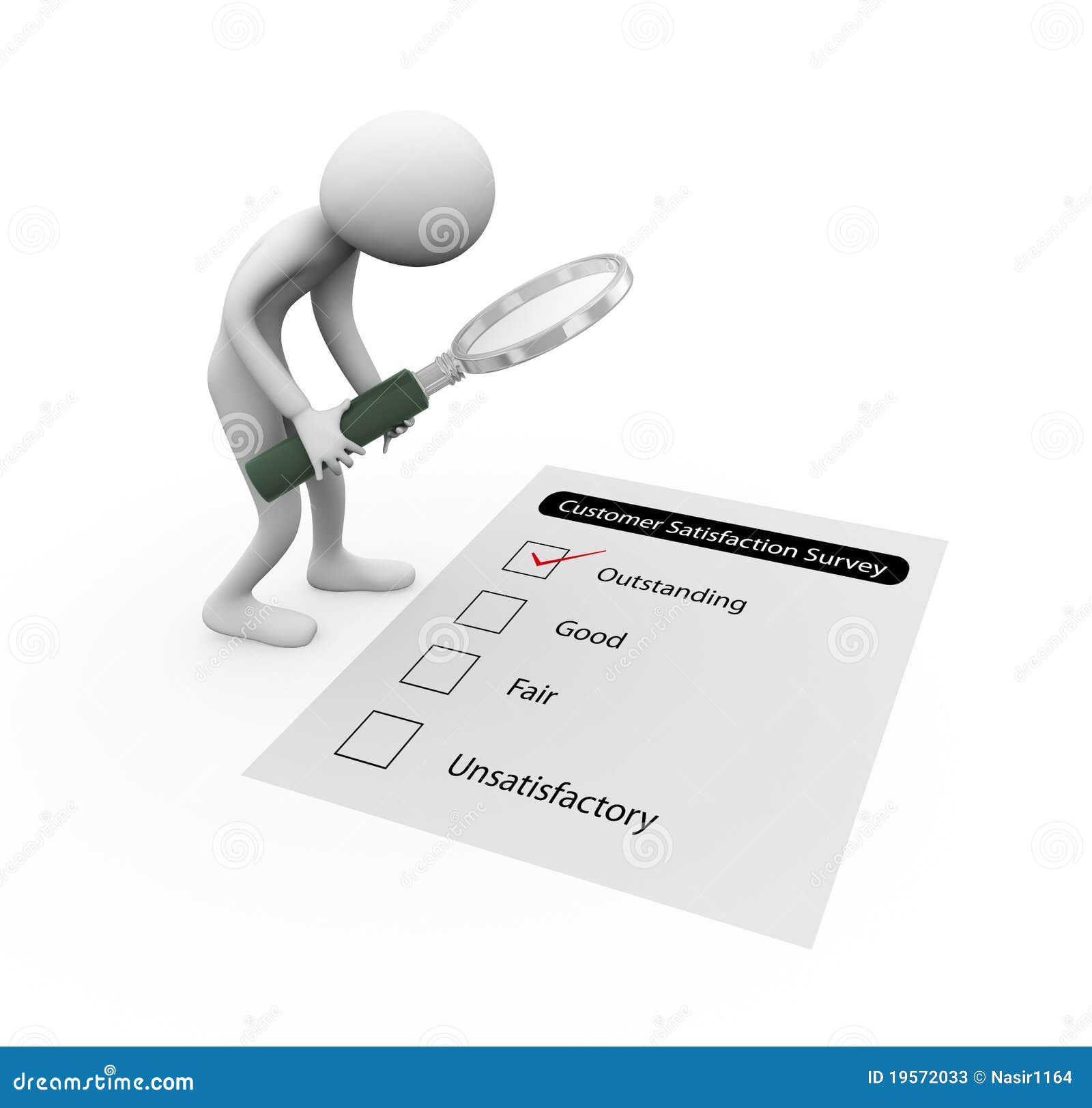 3d Man and Survey Questionnaire Stock Illustration - Illustration of ...