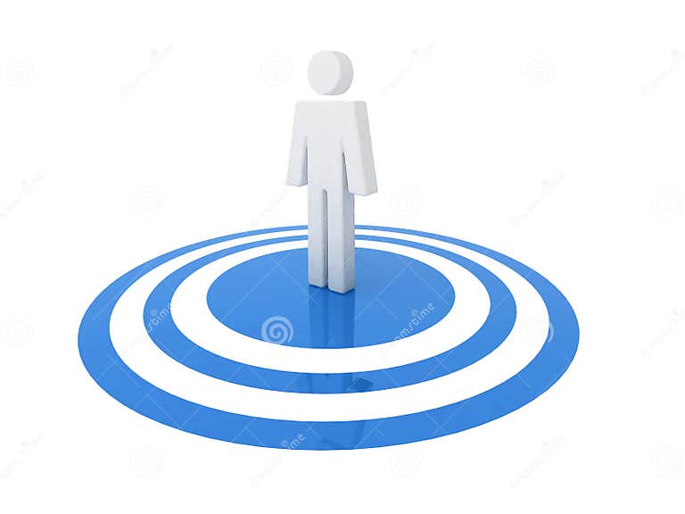 3d man in target stock illustration. Illustration of point - 10537206