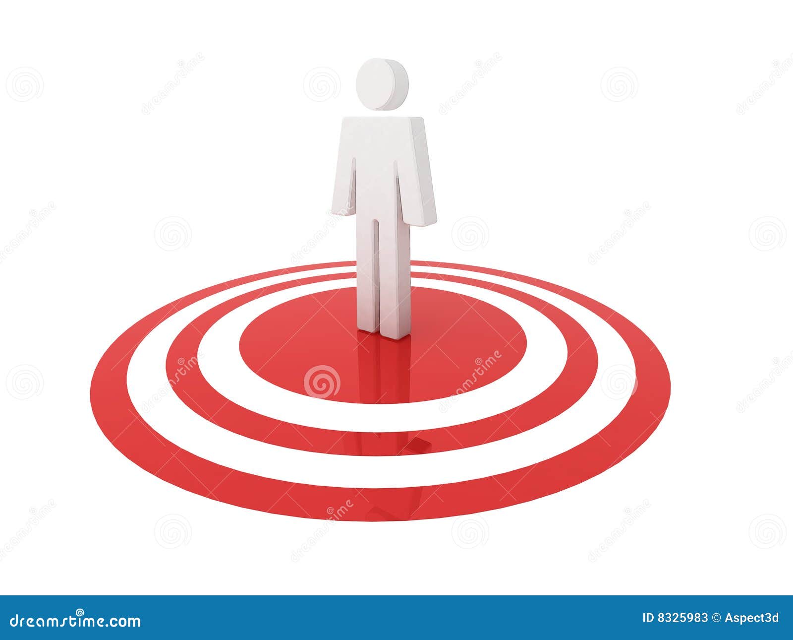 3d man in target stock illustration. Illustration of render - 8325983