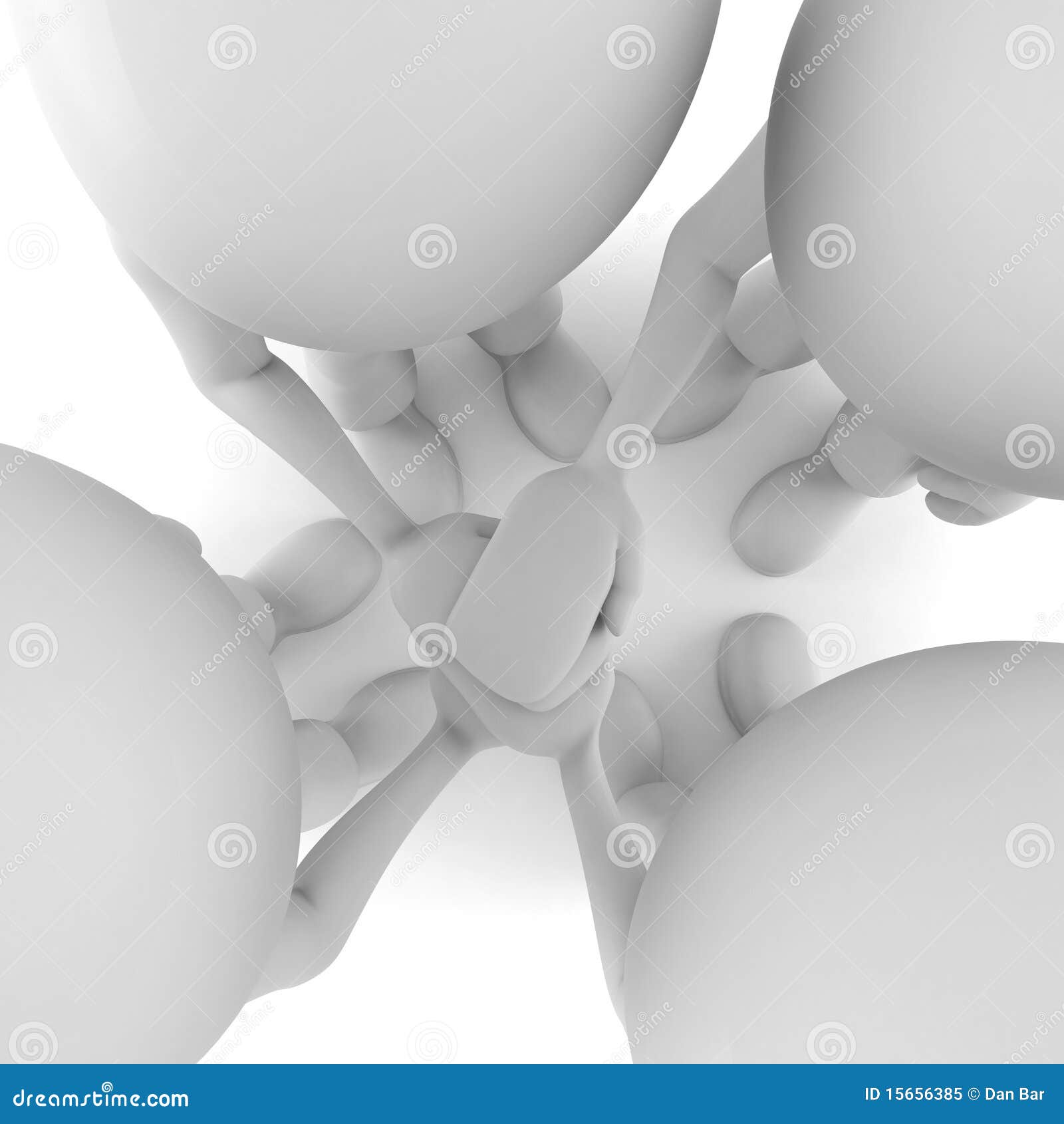 3d Man Teamwork, Isolated on White Stock Illustration - Illustration of ...