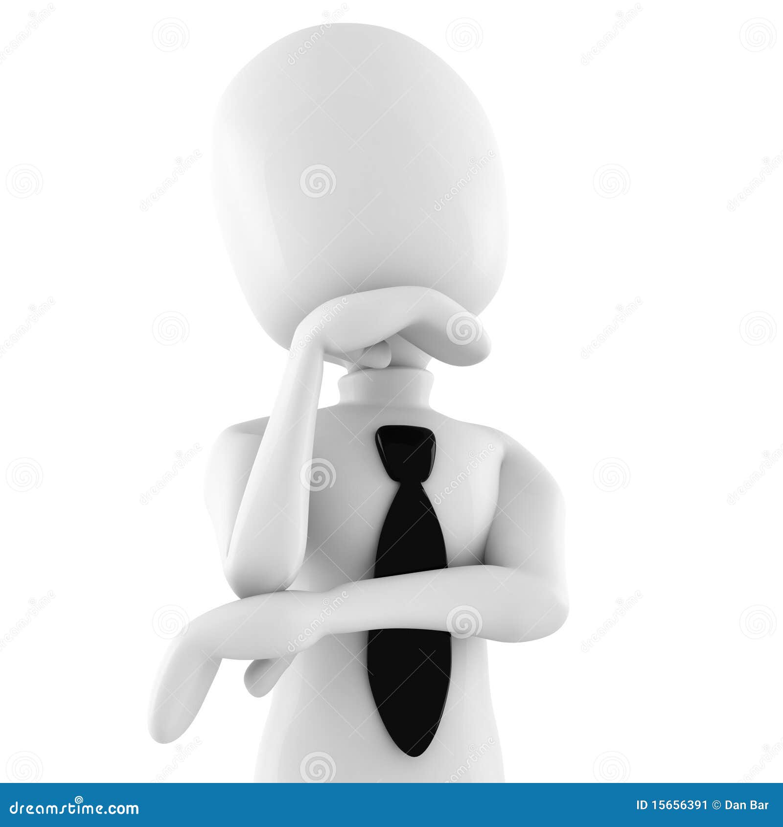 3d Man Thinking at Something Stock Illustration - Illustration of ...