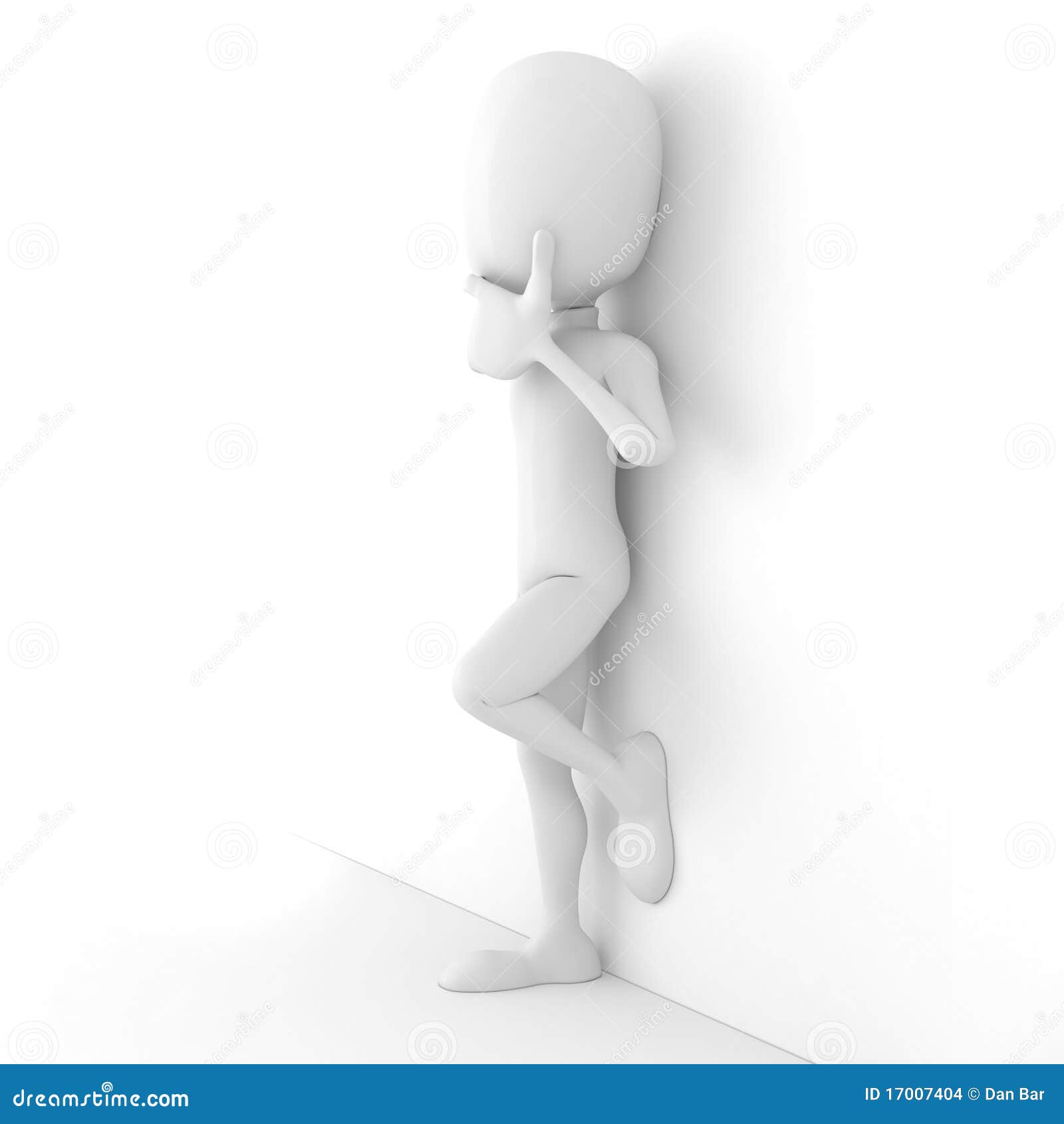 3d Man Thinking at Something Stock Illustration - Illustration of ...