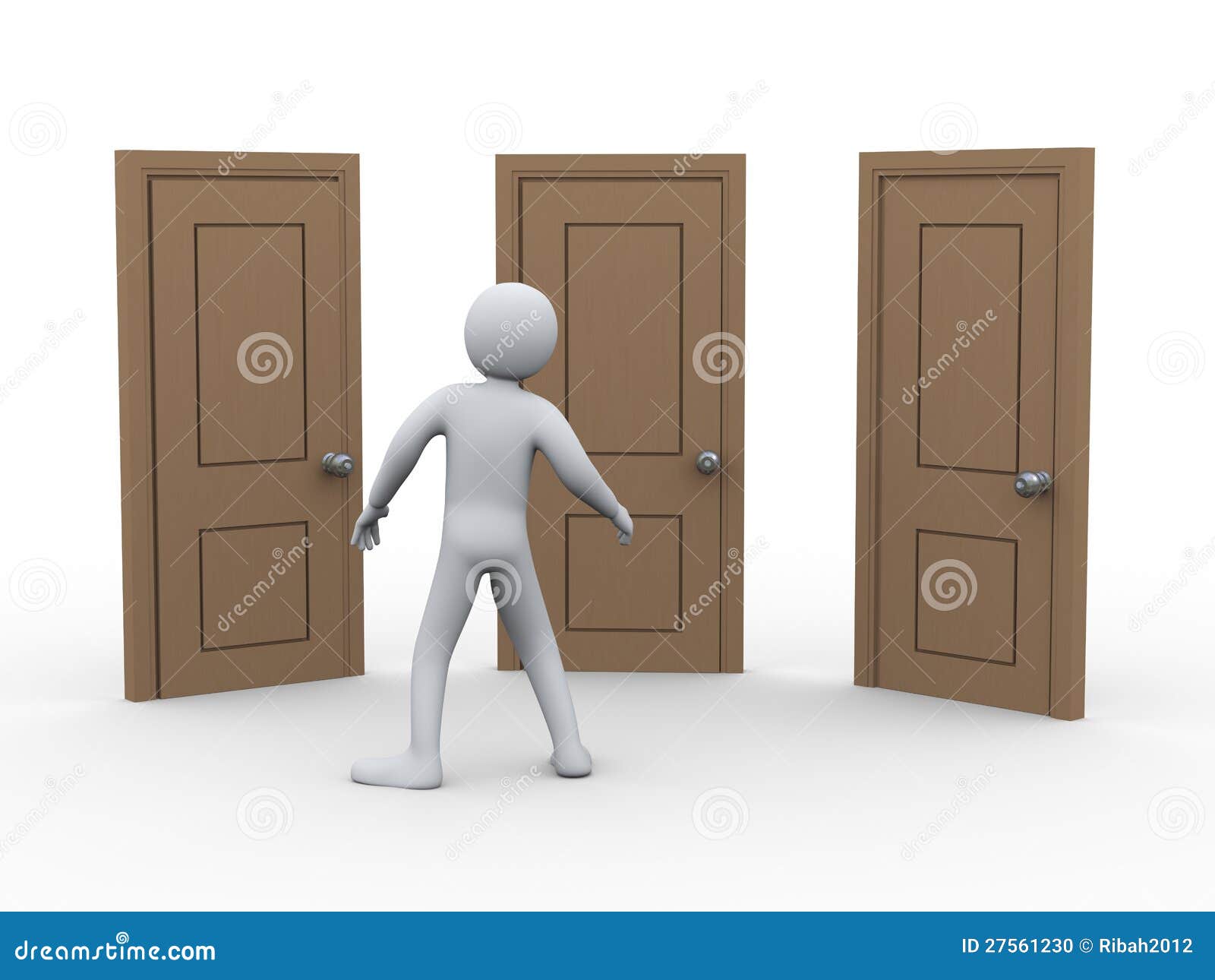 Three Door With Sign Director, Doctor, Welcome. Office Lobby With Doors ...