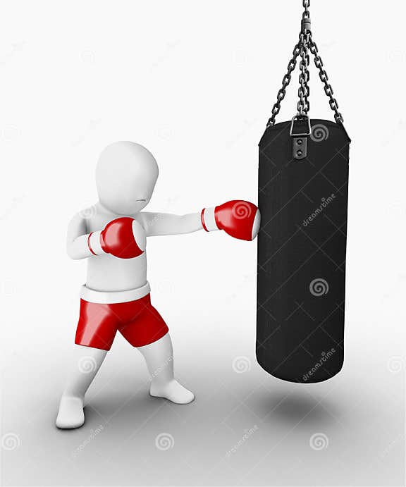 3d man traning boxing stock illustration. Illustration of fist - 21814917
