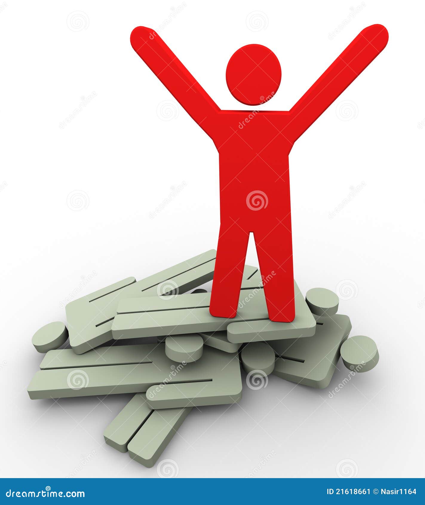 3d man unfair winning stock illustration. Illustration of result - 21618661