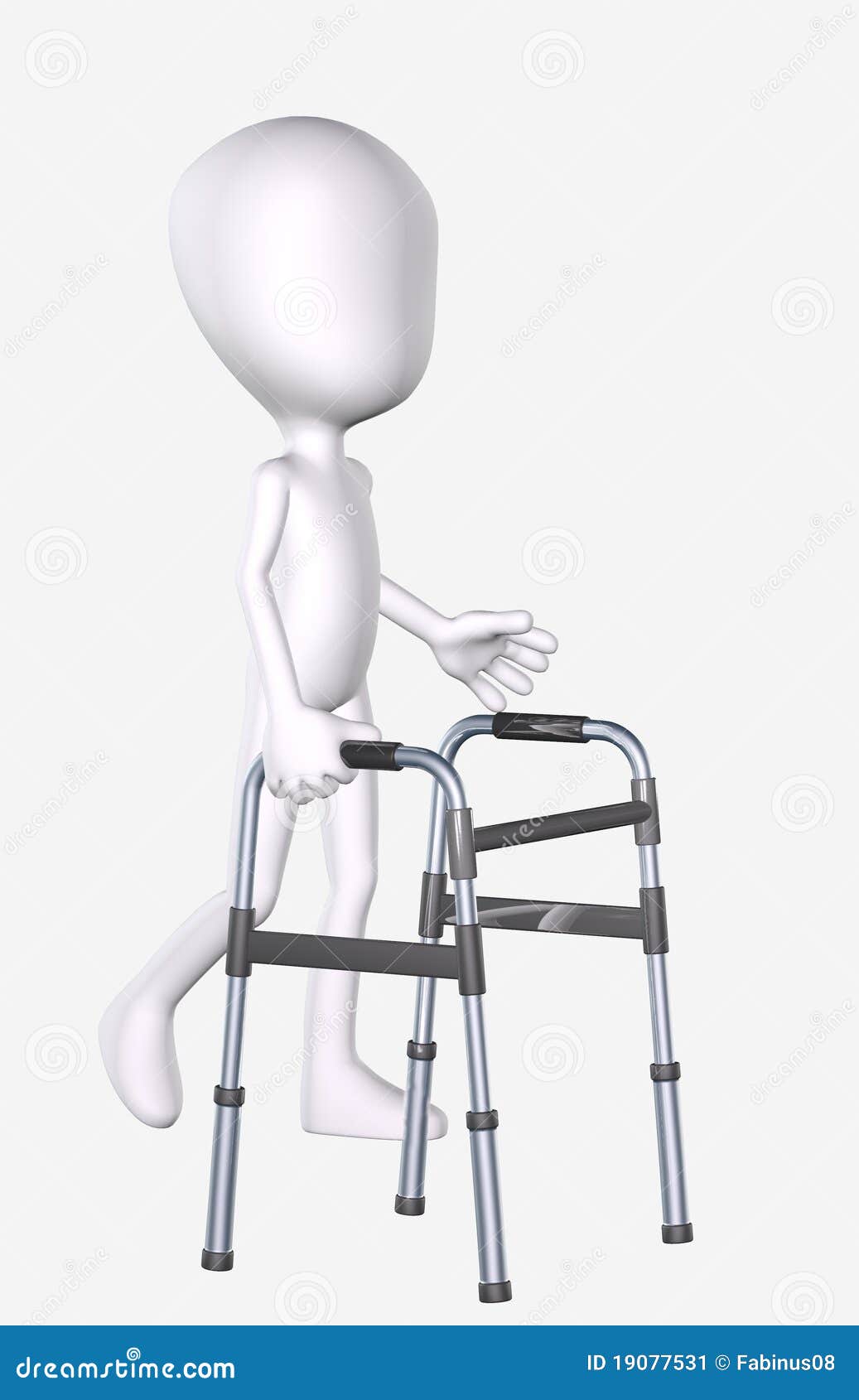 3D Man Using a Walker stock illustration. Illustration of healthcare ...