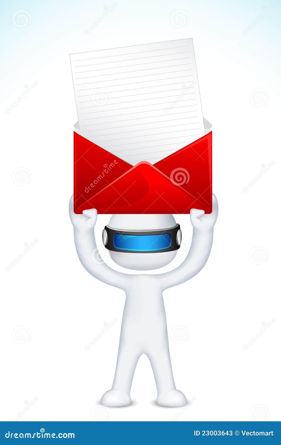 3d Man in Vector with Postal Envelope Stock Vector - Illustration of ...