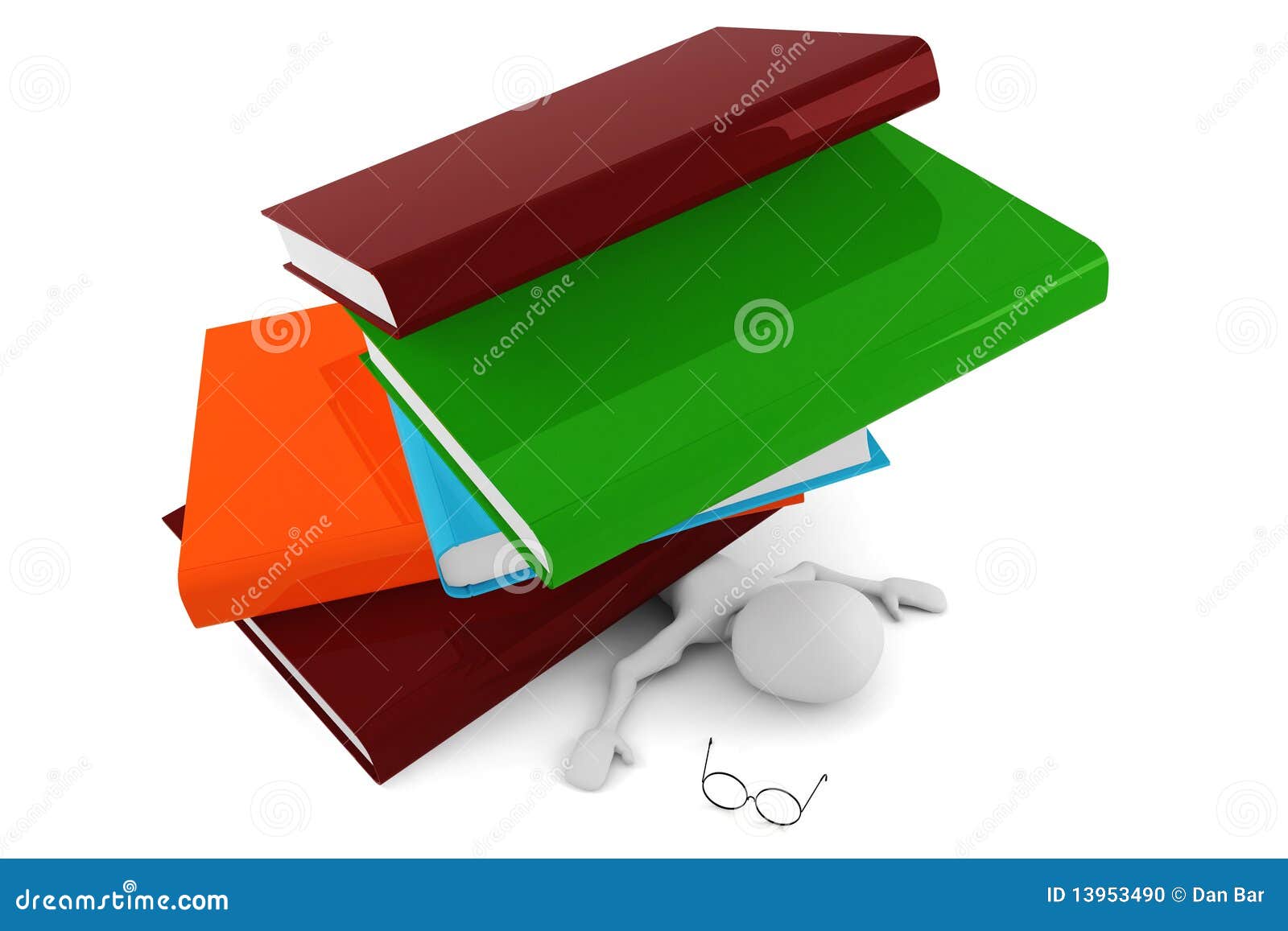 3d man vs the books stock illustration. Illustration of education ...
