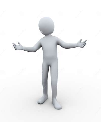 3d man welcome hands stock illustration. Illustration of pose - 27783942
