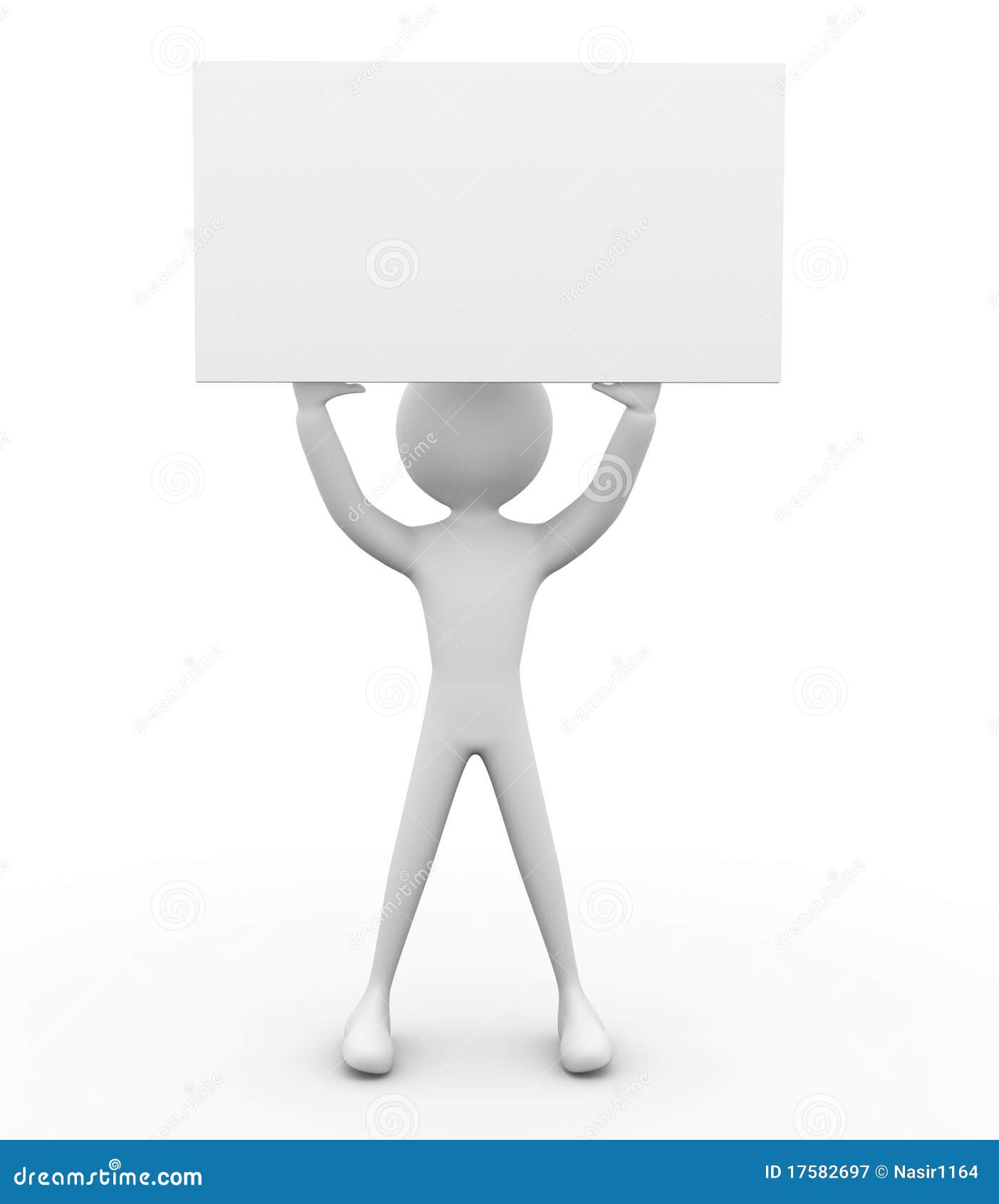 3D man with white poster stock illustration. Illustration of happy ...