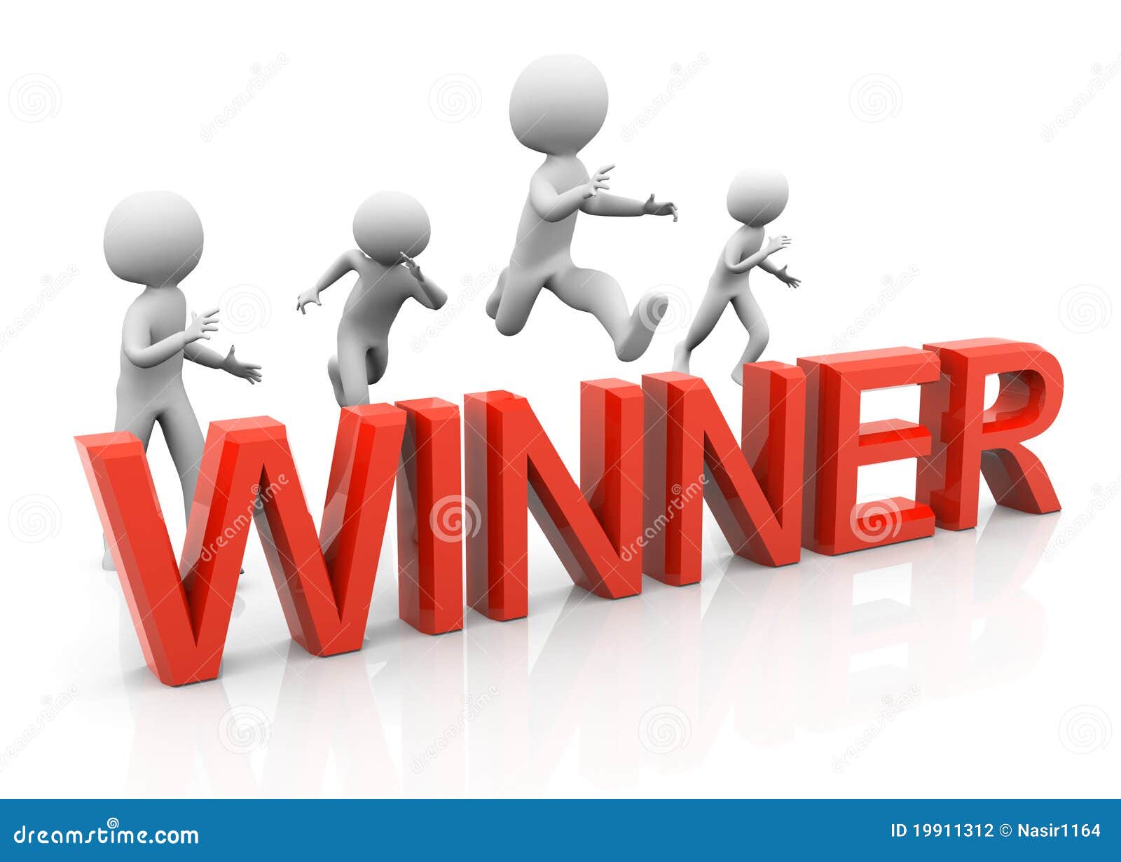 3d man winner jump stock illustration. Illustration of action - 19911312