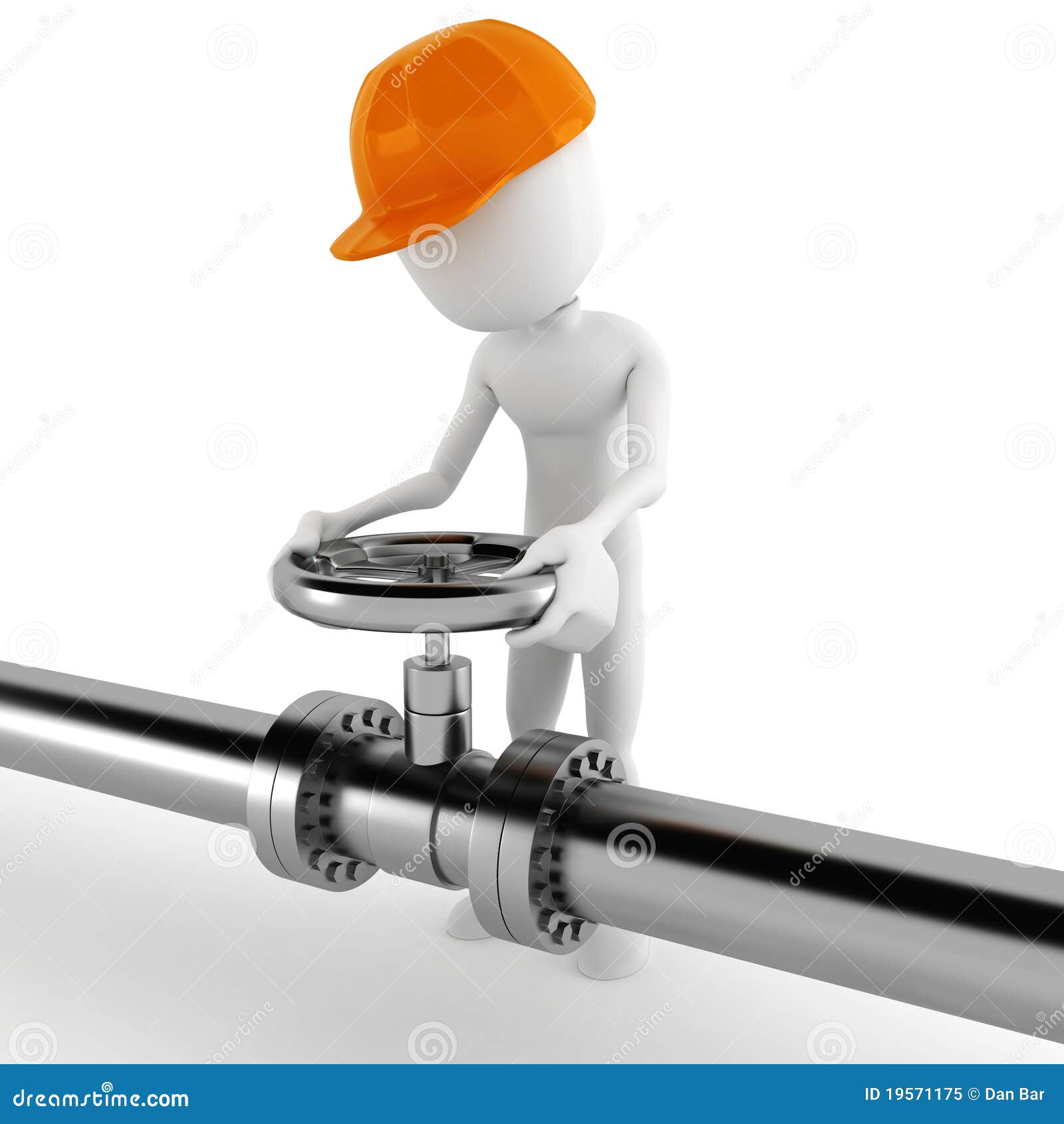 3d Man Worker And Shiny Pipeline Stock Photography | CartoonDealer.com ...