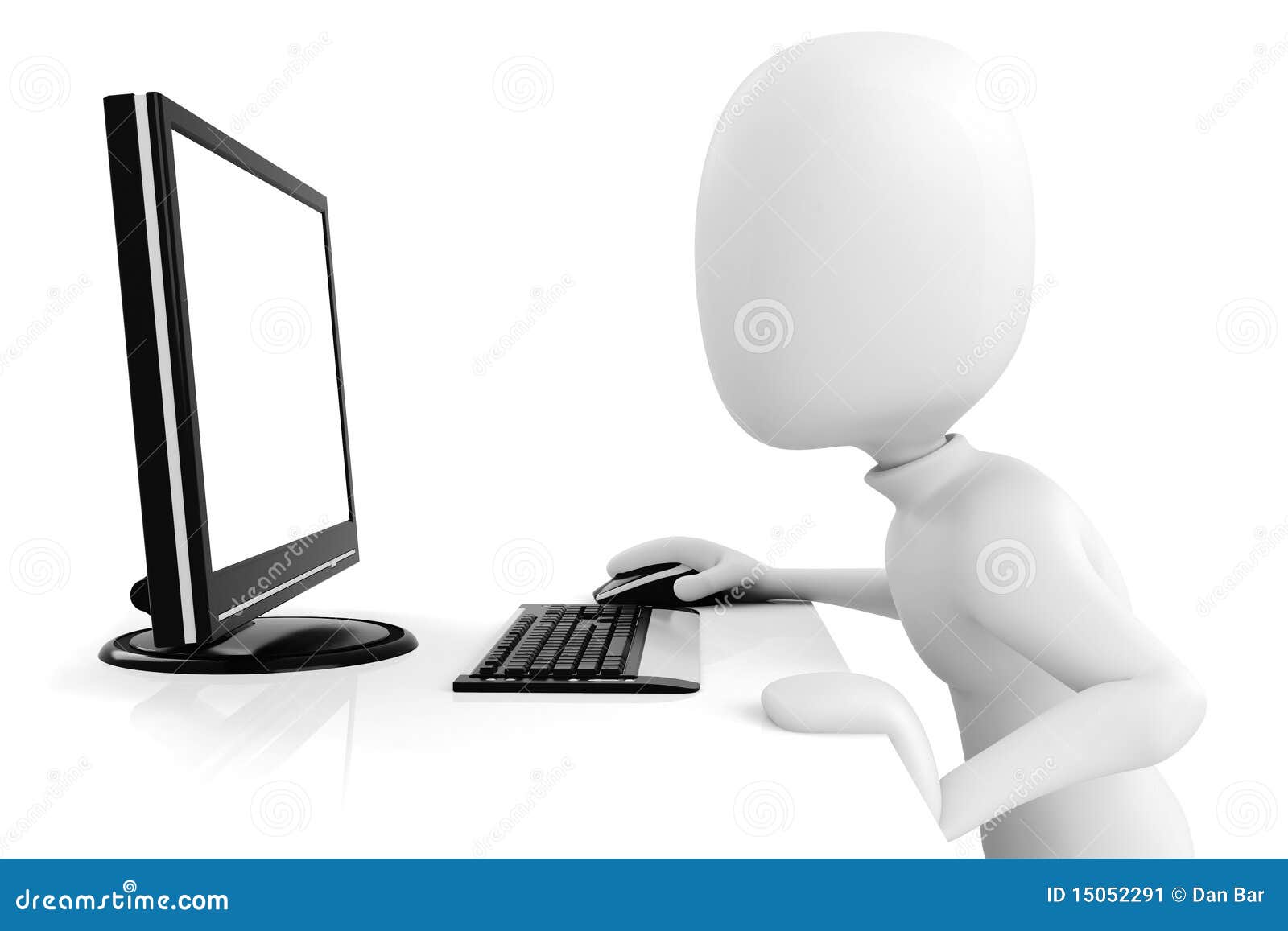 3d Man, Working at Computer Stock Illustration - Illustration of ... 3d Man, Working at Computer Stock Illustration - Illustration of ...