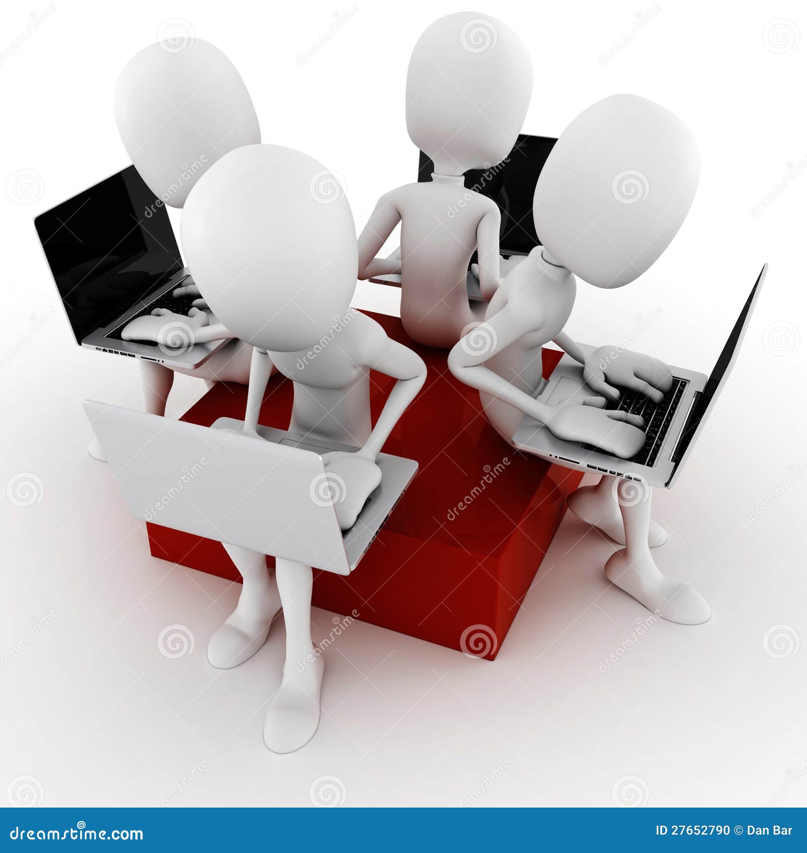 3d man working on laptop stock illustration. Illustration of ...