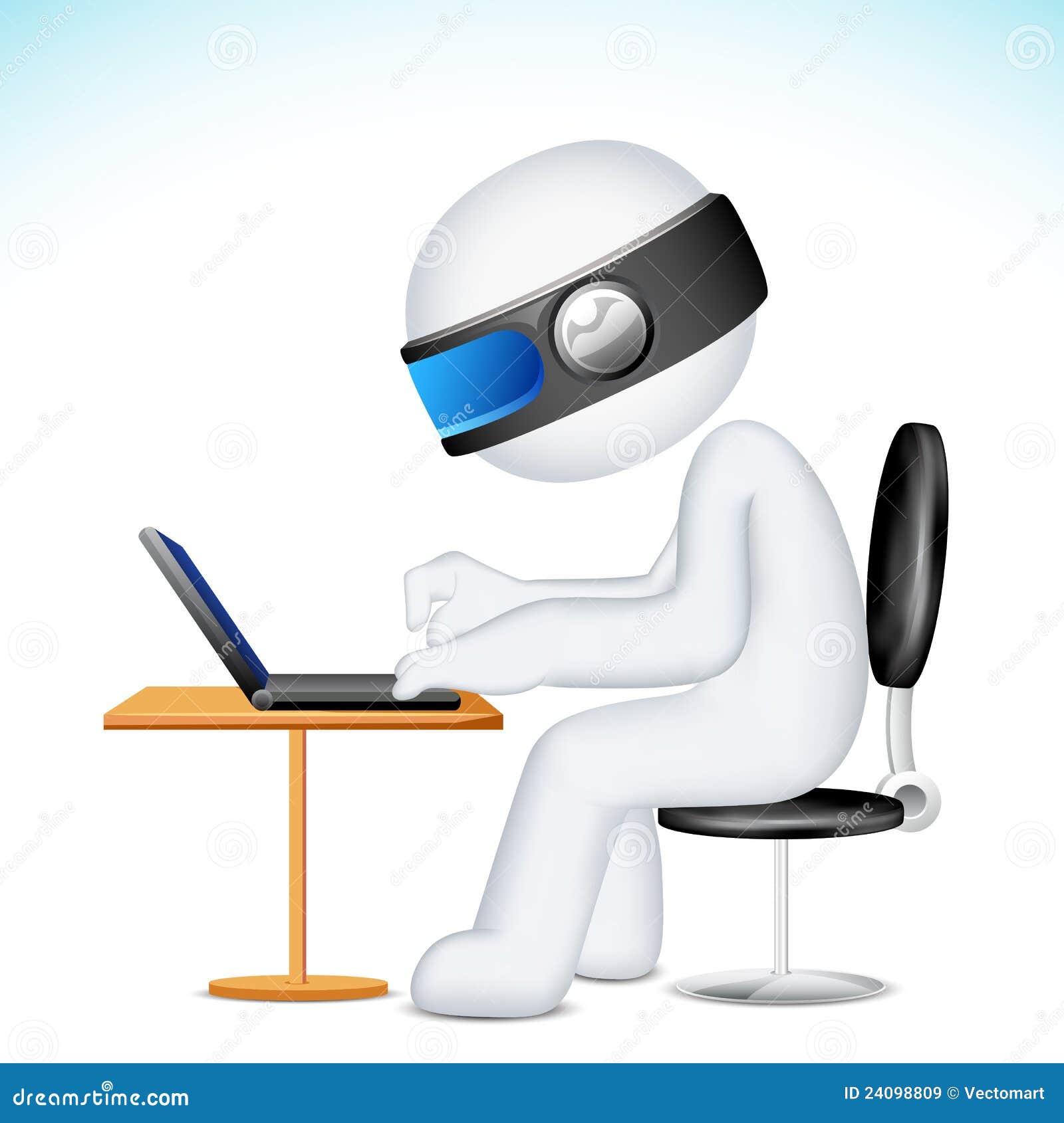 3d Man Working on Laptop in Vector Stock Vector - Illustration of ... 3d Man Working on Laptop in Vector Stock Vector - Illustration of ...