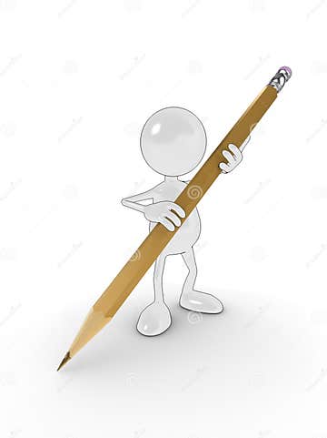 3d man writing stock illustration. Illustration of human - 9714498