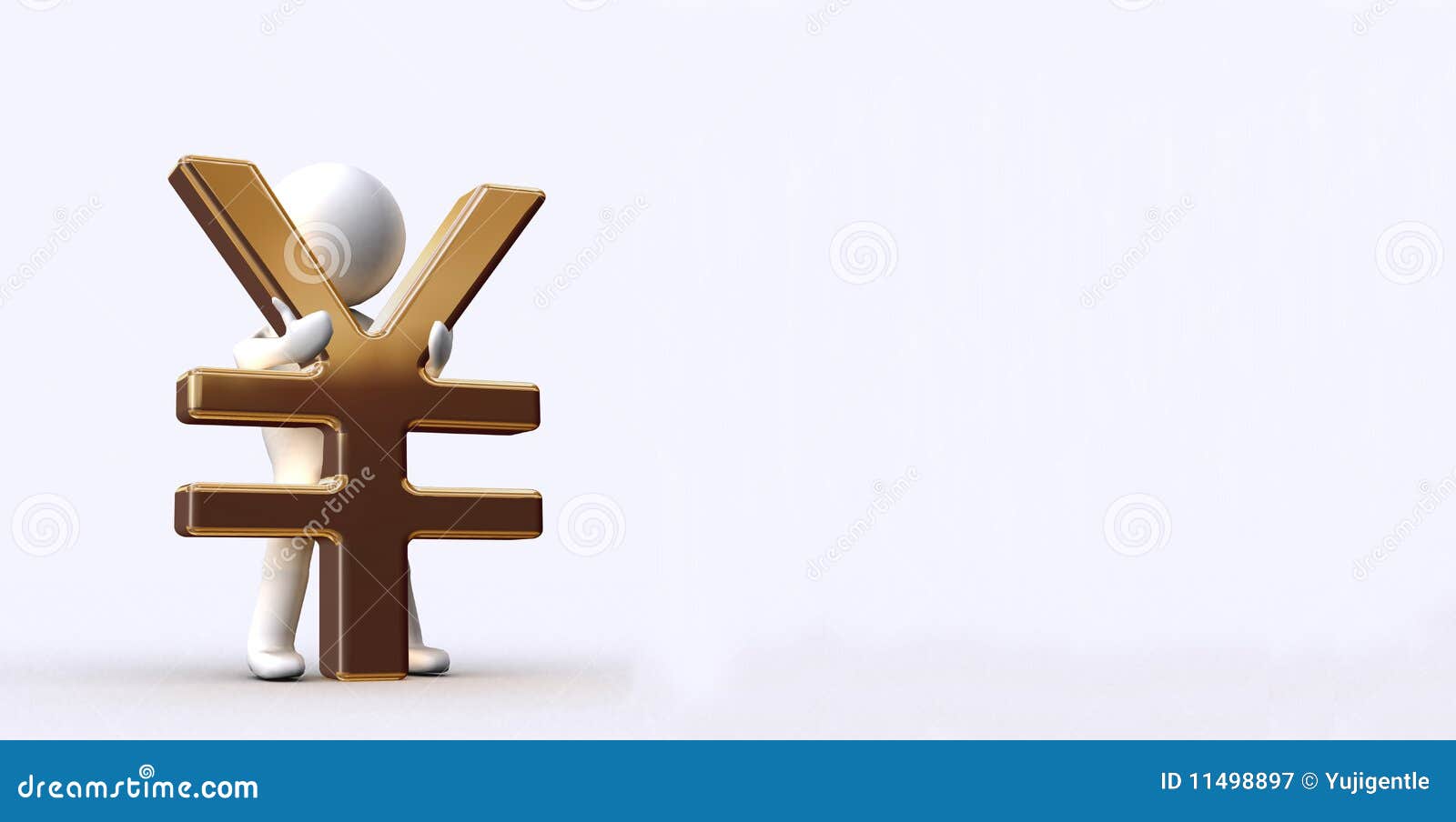 3d man and yen stock illustration. Illustration of mascot - 11498897