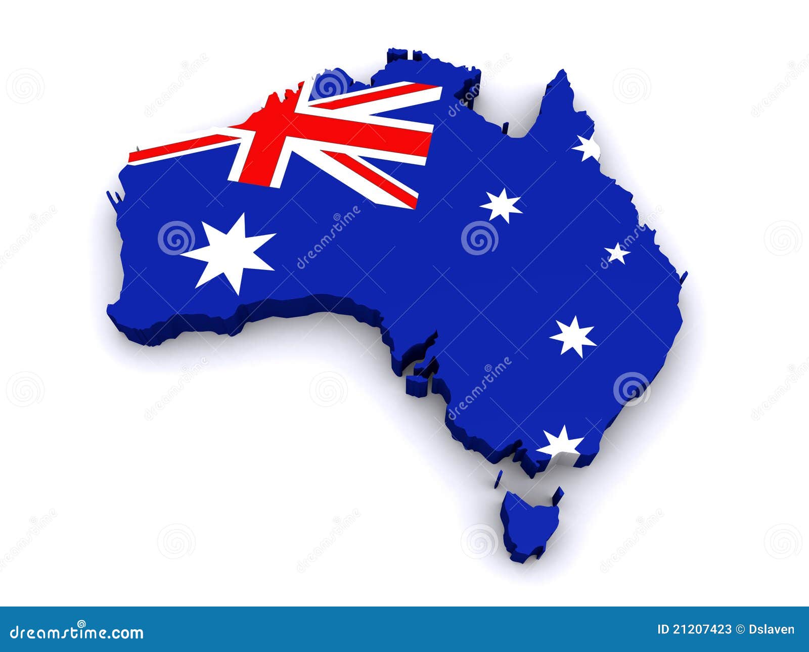 3d map of Australia stock illustration. Illustration of australian ...
