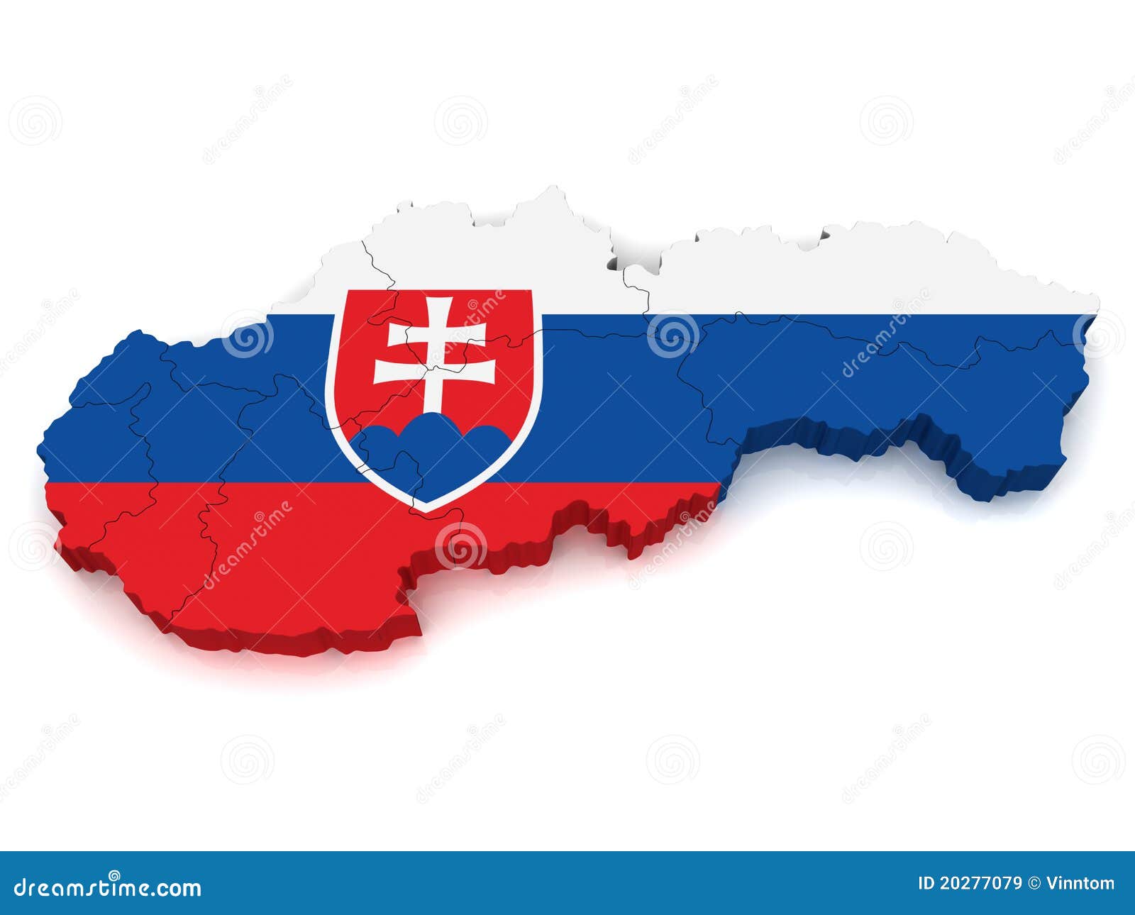 3D Map of Slovakia stock illustration. Illustration of shape - 20277079