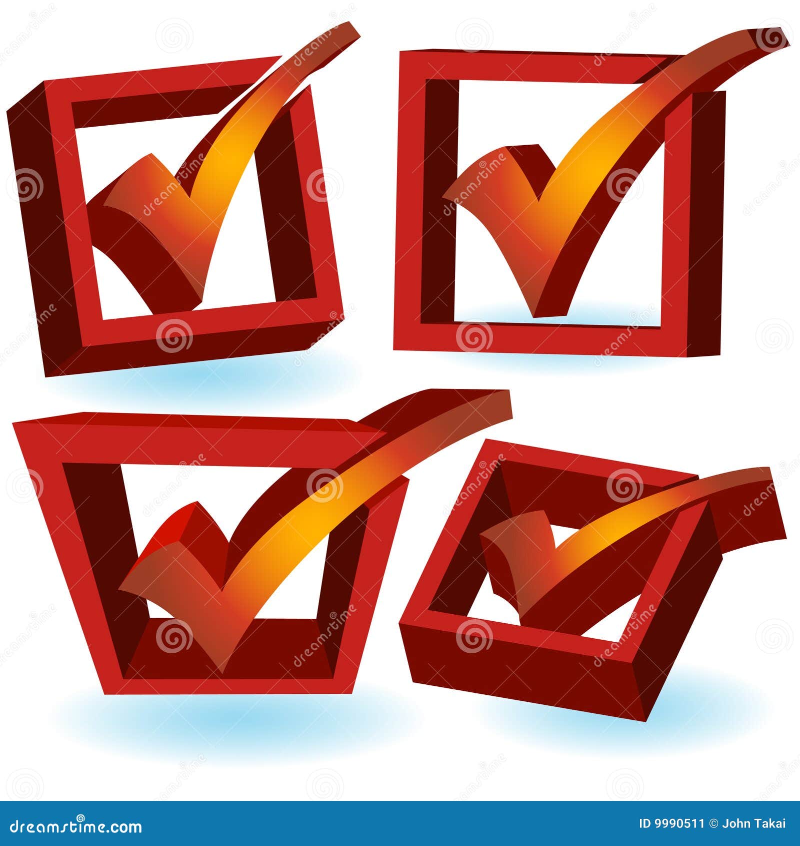 3D marca de cotejo - rojo ilustración del vector. Ilustración de prueba ...