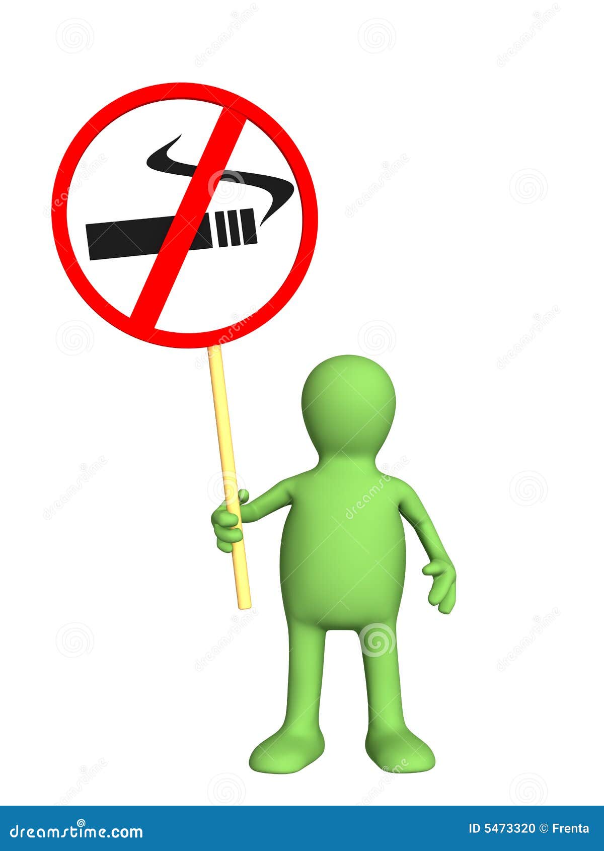 3d Marionet Met Een Symbool Geen Rook Stock Illustratie - Illustration ...