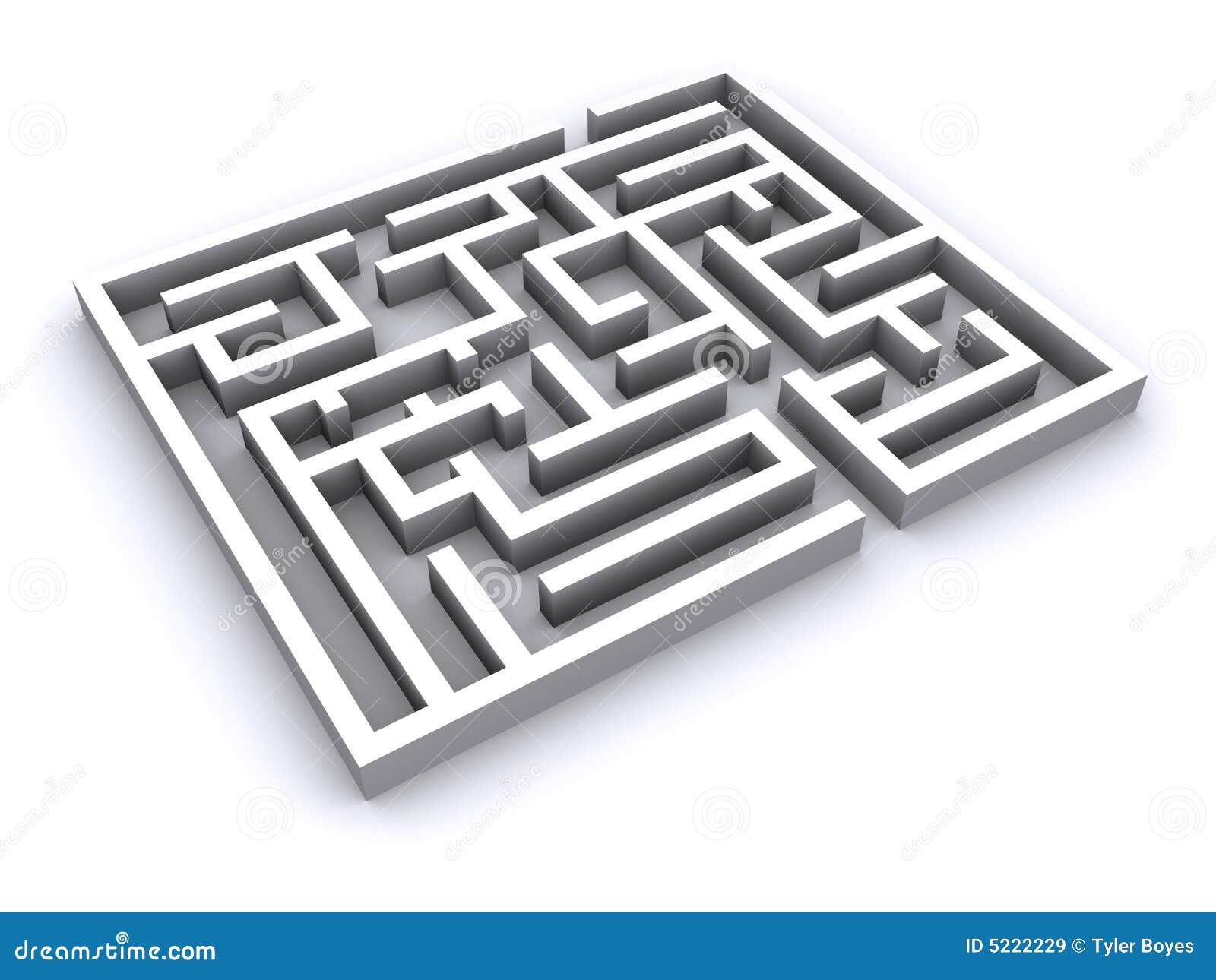 3D maze stock illustration. Illustration of wall, endless - 5222229