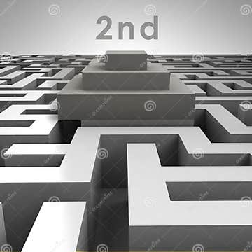 3D Maze Structure and Second Place Podium Stock Illustration ...