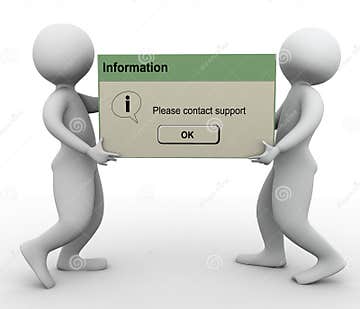 3d Men Contact Support Message Stock Illustration - Illustration of ...
