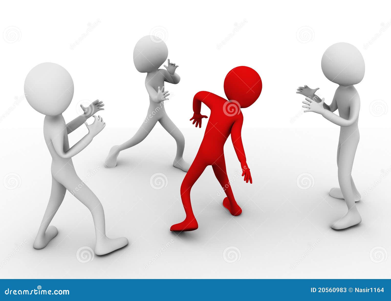 3d men fighting stock illustration. Illustration of defend - 20560983