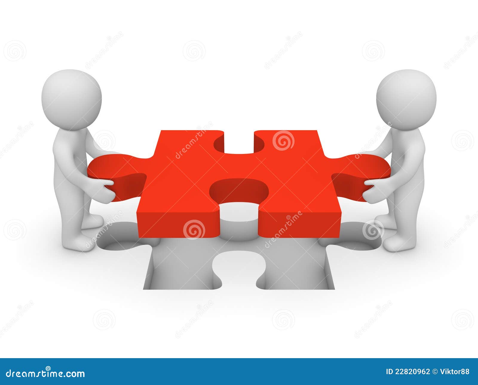 3d men with puzzle piece stock illustration. Illustration of abstract ...