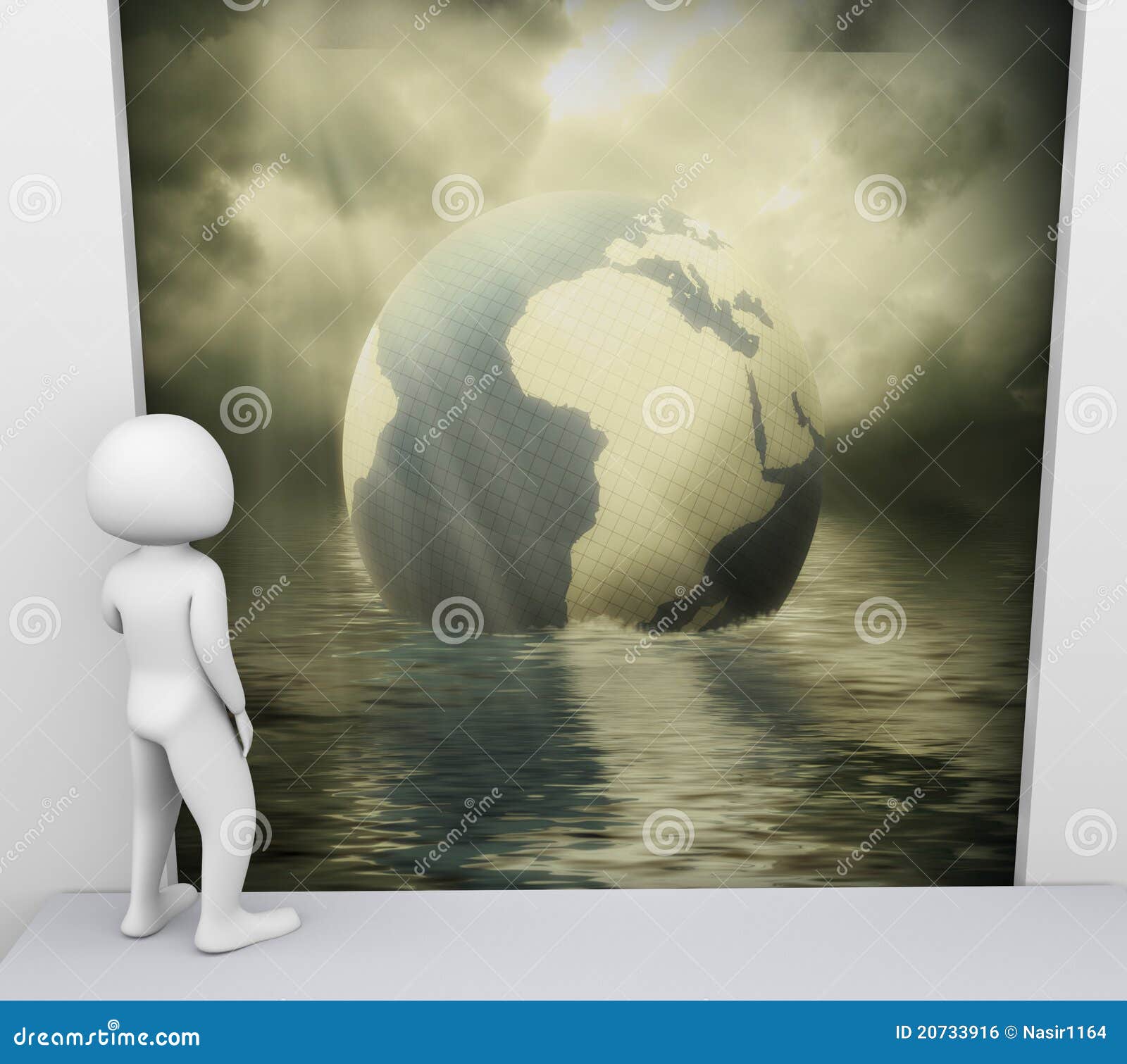 3d Mens En Milieuvervuiling Stock Illustratie - Illustration of vrede ...