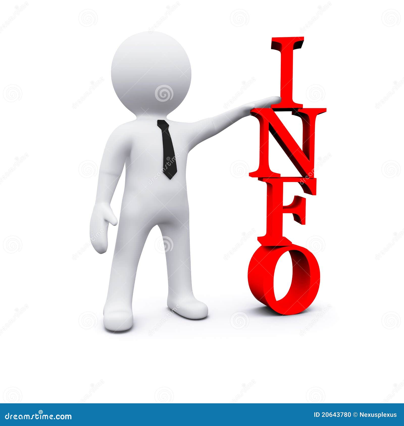 3D Mens Met Het Symbool Van Info Stock Illustratie - Illustration of ...