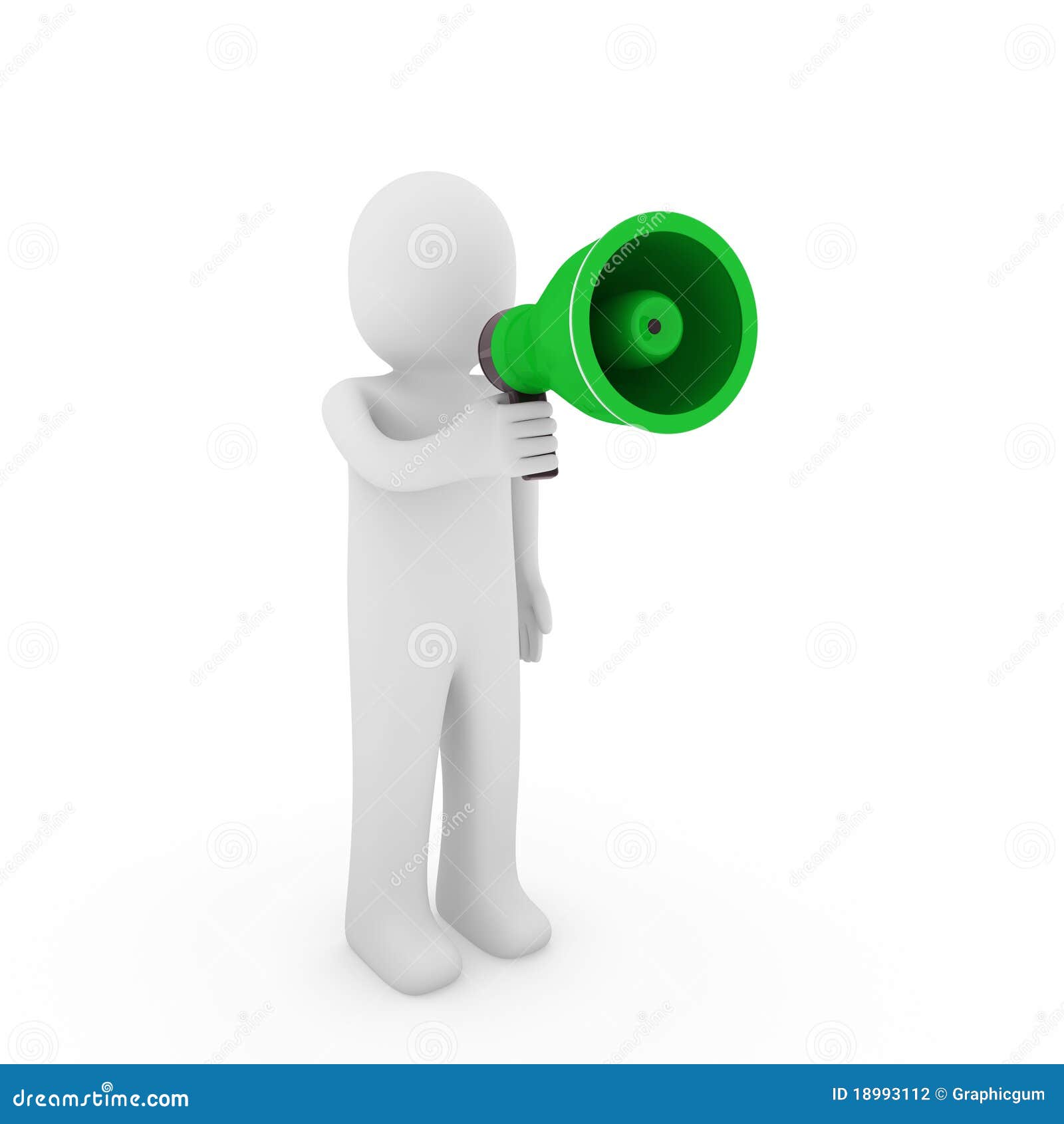3d menselijke megafoon stock illustratie. Illustration of manager ...