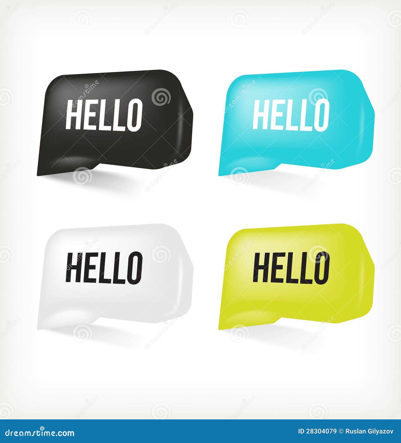 3D Message Hello. Vector stock vector. Illustration of blue - 28304079