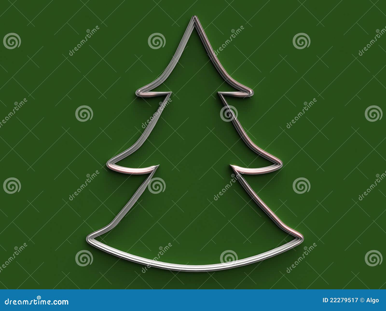 3D metal christmas tree stock illustration. Illustration of shadow ...