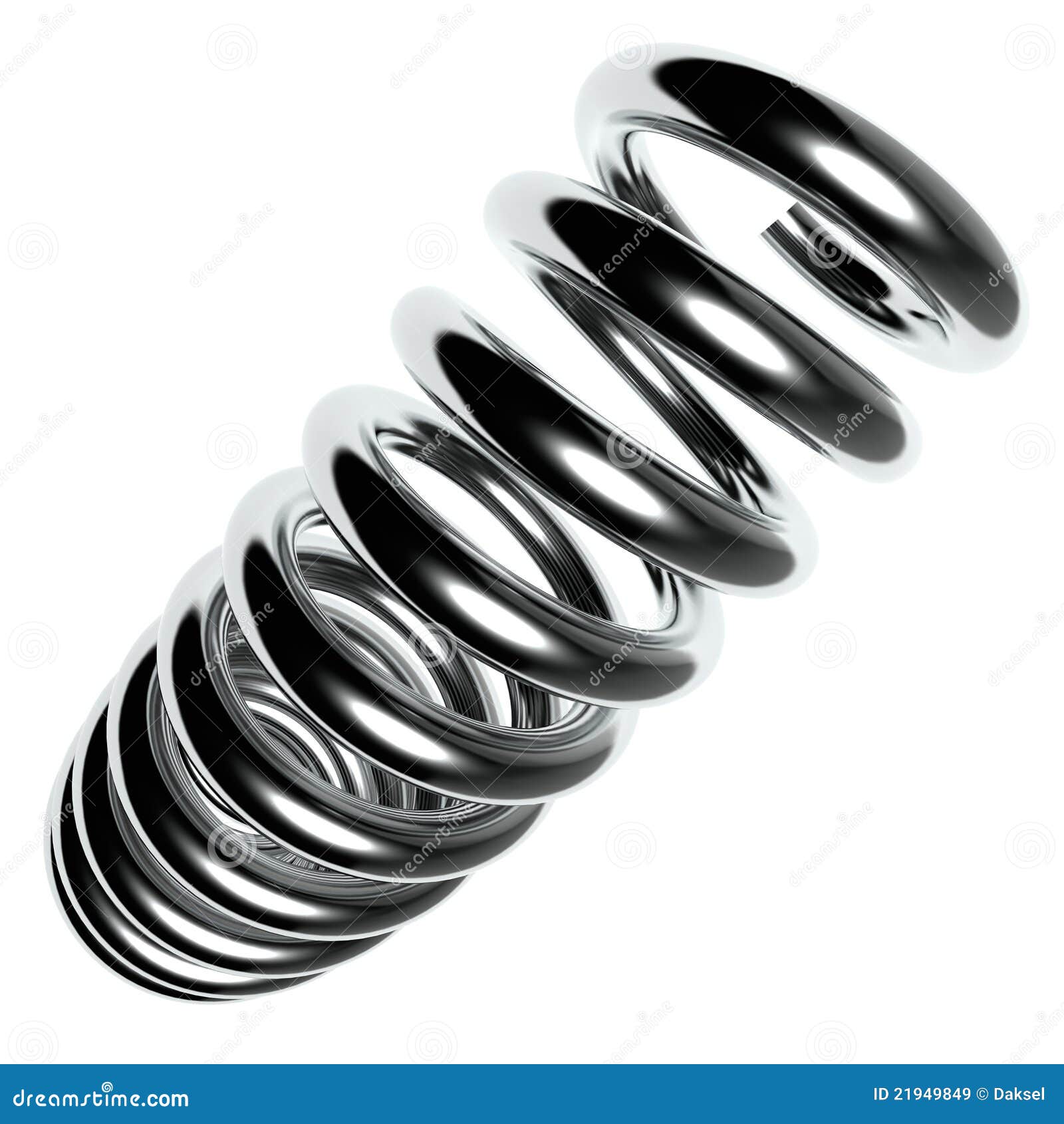 Metal Spring Silver Realistic Set With Swirls Isolated Vector ...